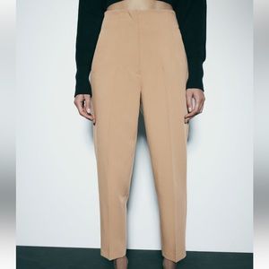 Zara | Pants & Jumpsuits | Zara High Waist Pants In Taupe | Poshmark